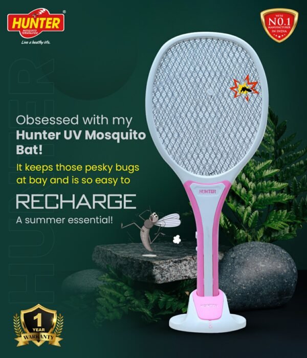 Hunter Pro-Premium Rechargeable Mosquito Bat UV (Pink) | Hunter ...